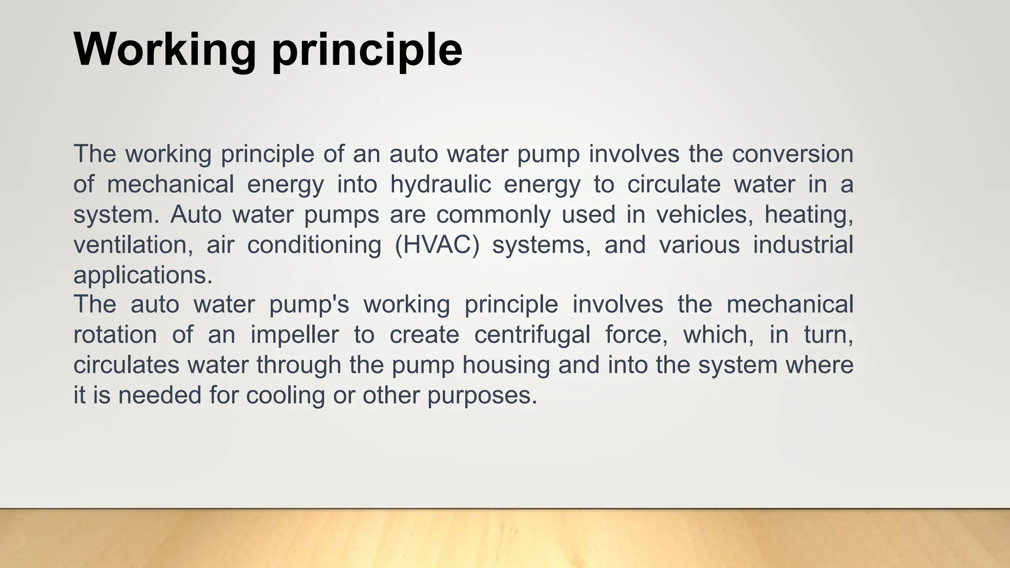 Presentation for water pump for college | PPTX