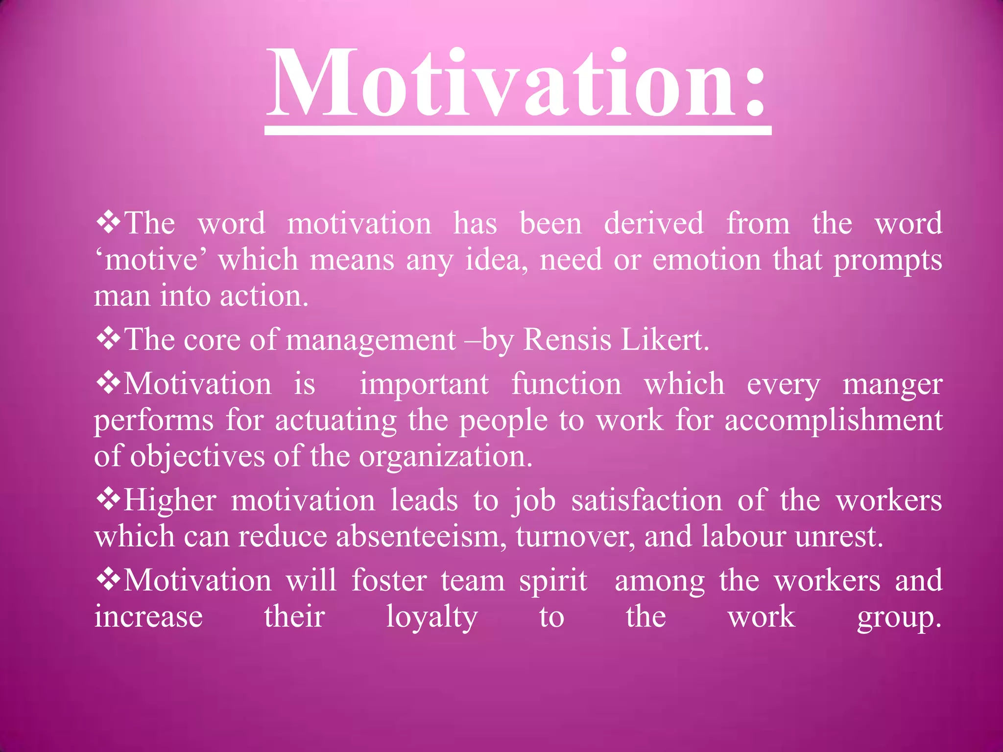 Presentation on motivation | PPTX