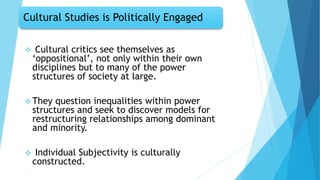 cultural studies and its goals | PPTX