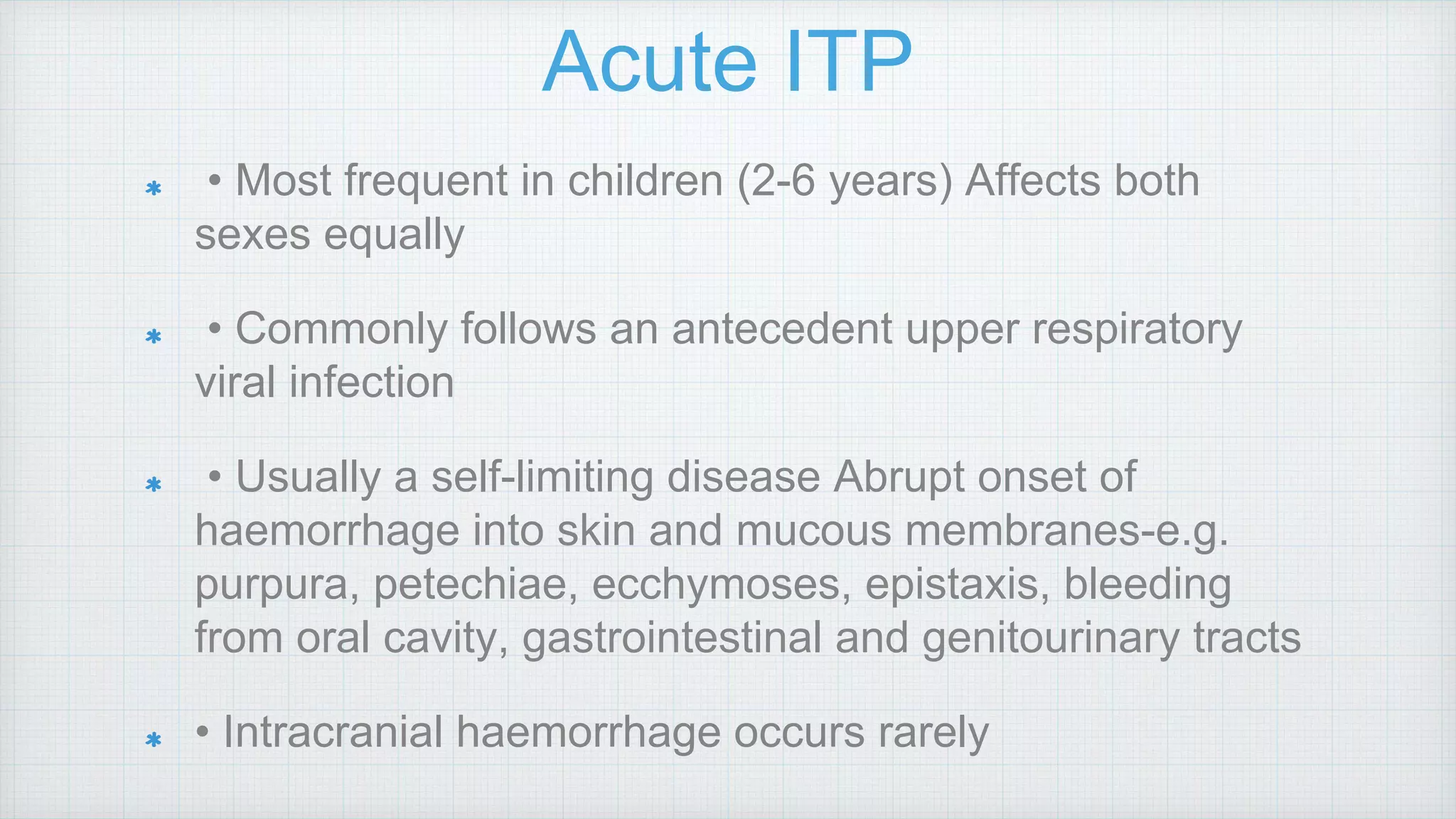 ITP : idiopathic or immune thrombocytopenic purpure | PPTX