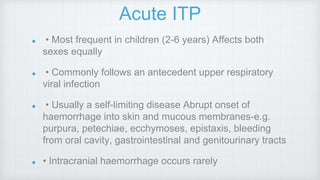 ITP : idiopathic or immune thrombocytopenic purpure | PPTX | Blood ...