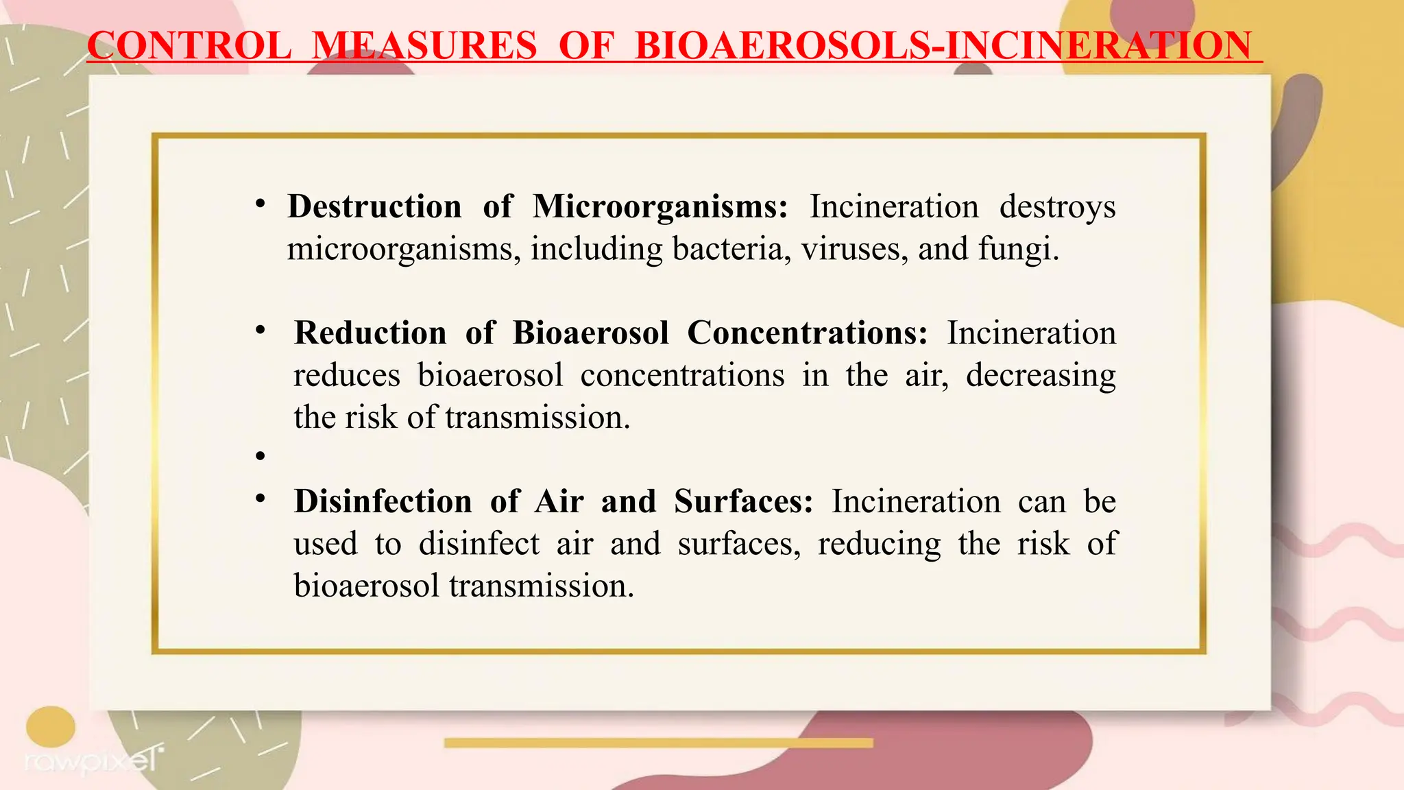 Control measures of Bioaerosols and methods ppt | PPTX
