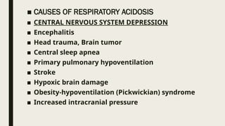 Respiratory acidosis , causes,management, investigations.pptx