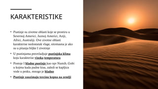 Pustinje (opis, jedinstvene karakteristike,zivotinje,biljke | PPT