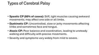 Understanding Cerebral Palsy in Children: Causes, Symptoms, and Care | PDF