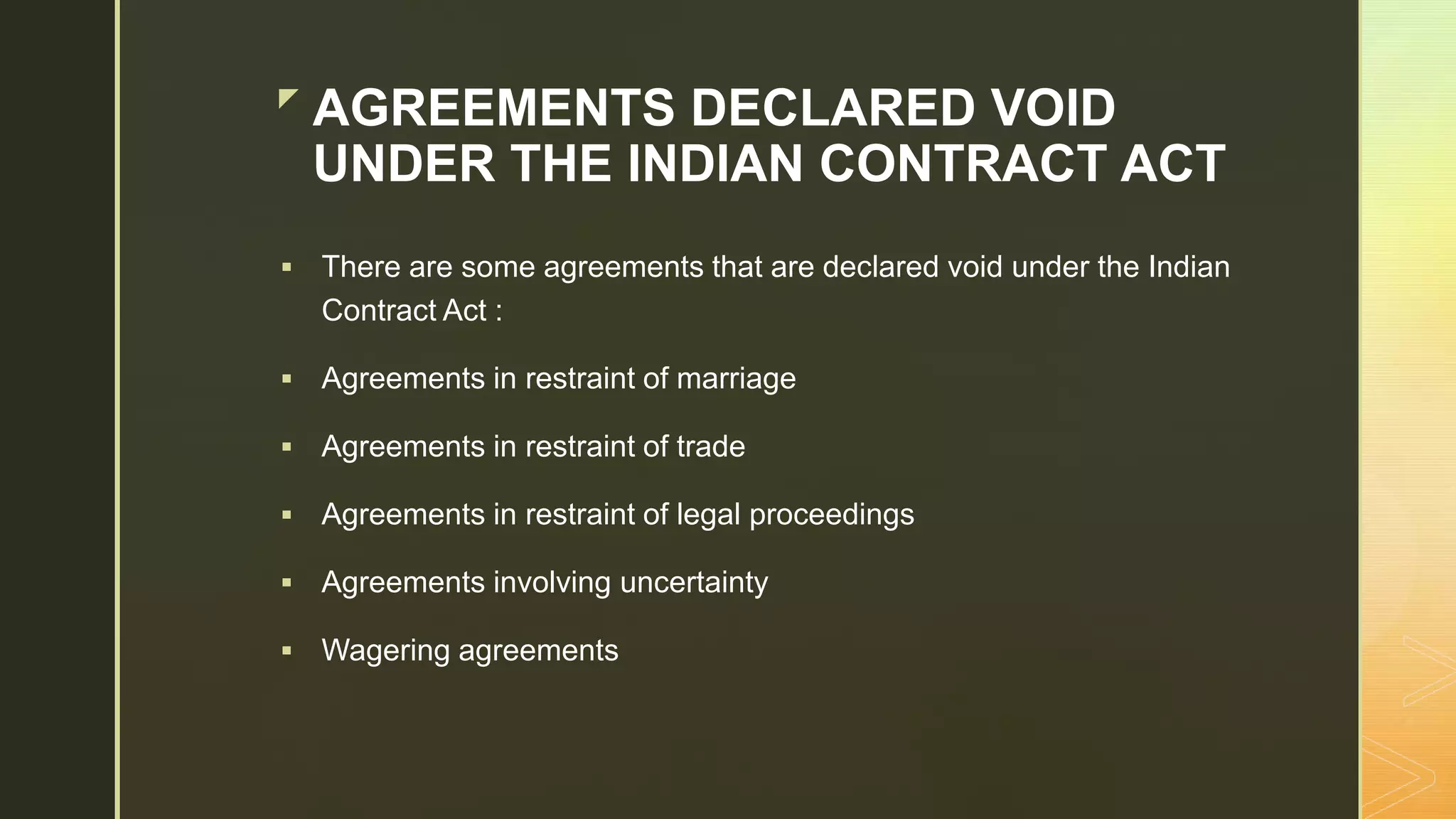 AGREEMENT EXPRESSLY DECLARED AS VOID | PPTX