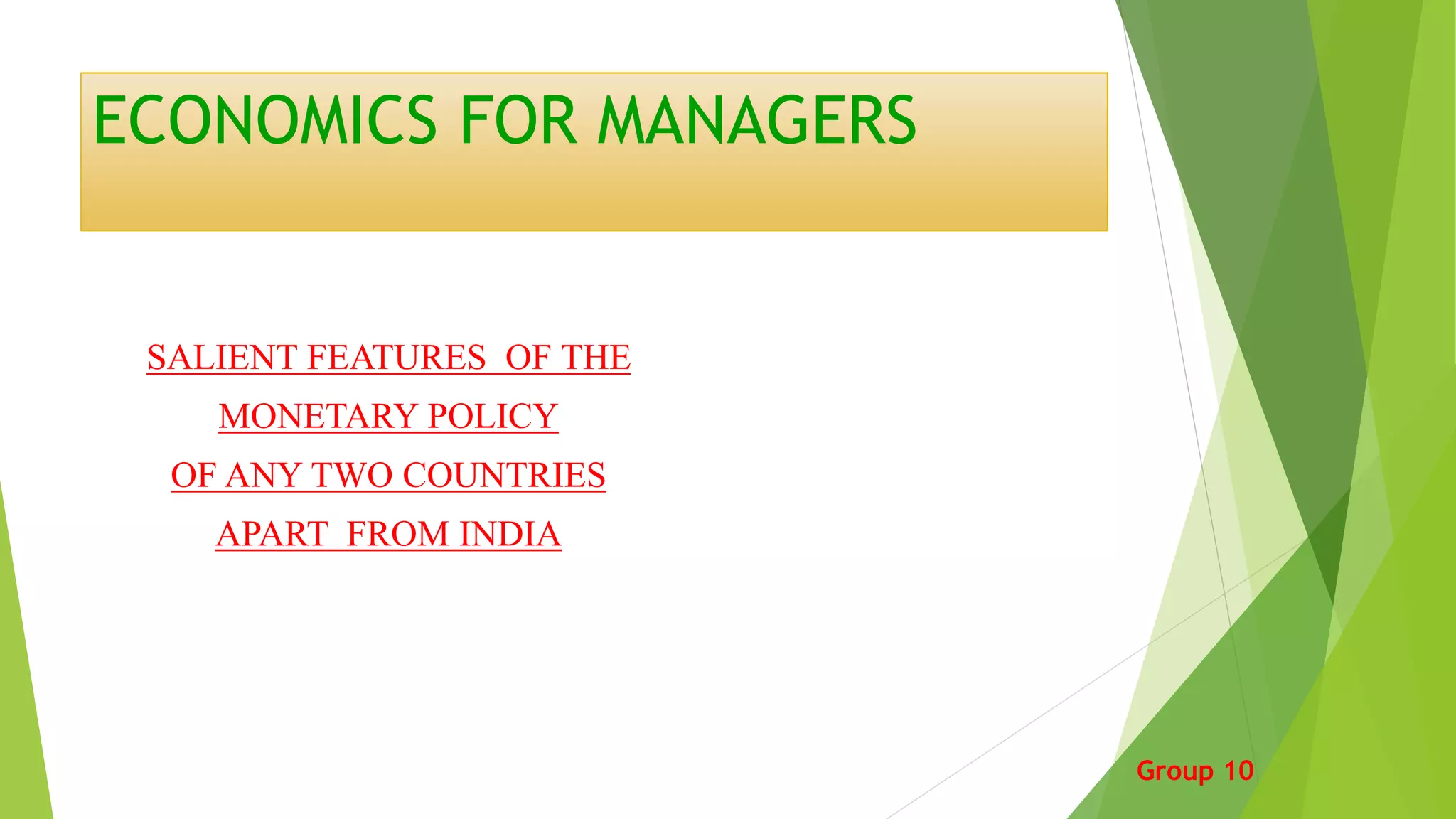 salient features of monetary policy | PPTX