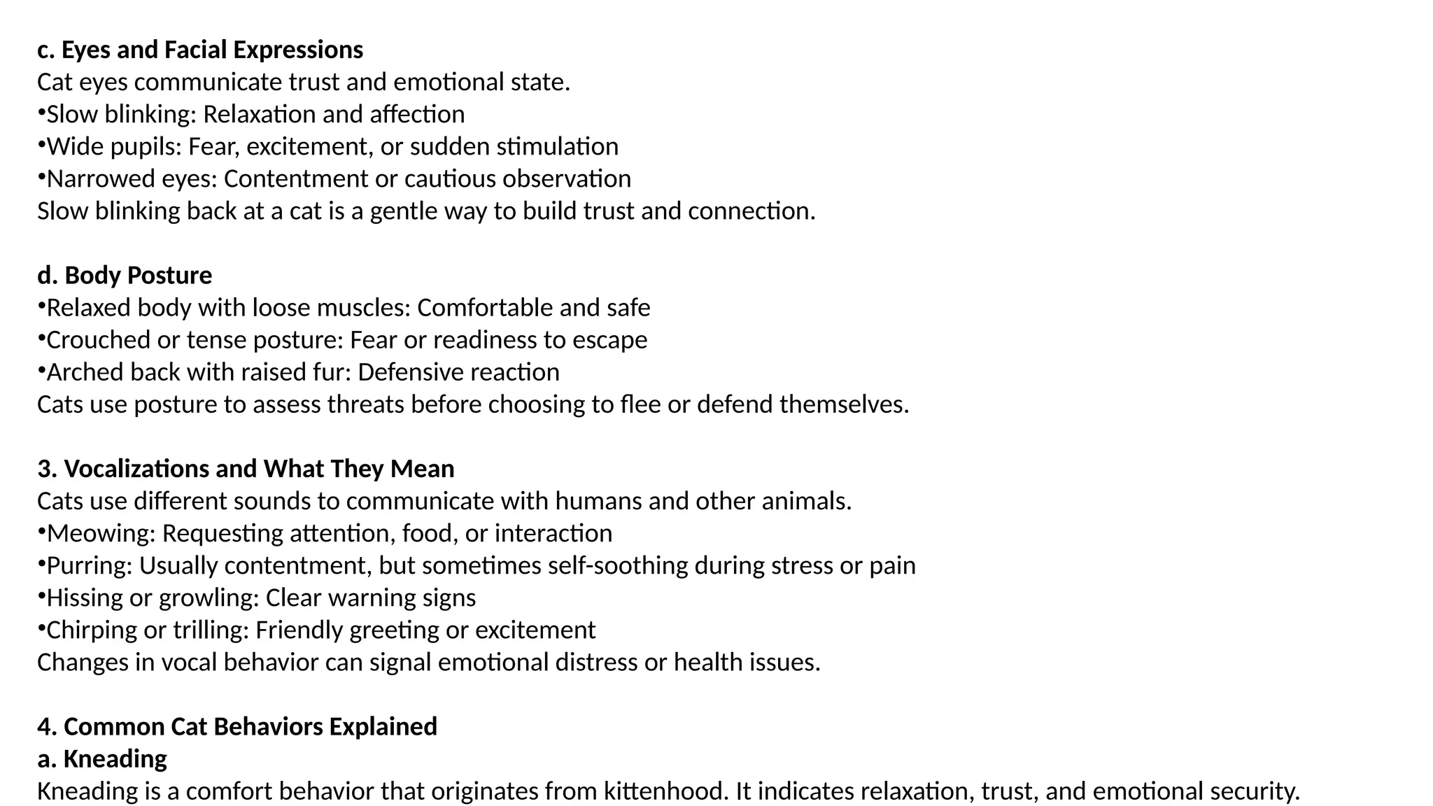 Understanding Cat Behavior, Body Language, and Emotional Needs | PPTX