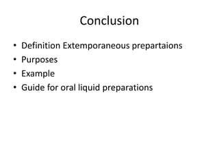 Extemporaneous Preparations: Suspensions | PPTX