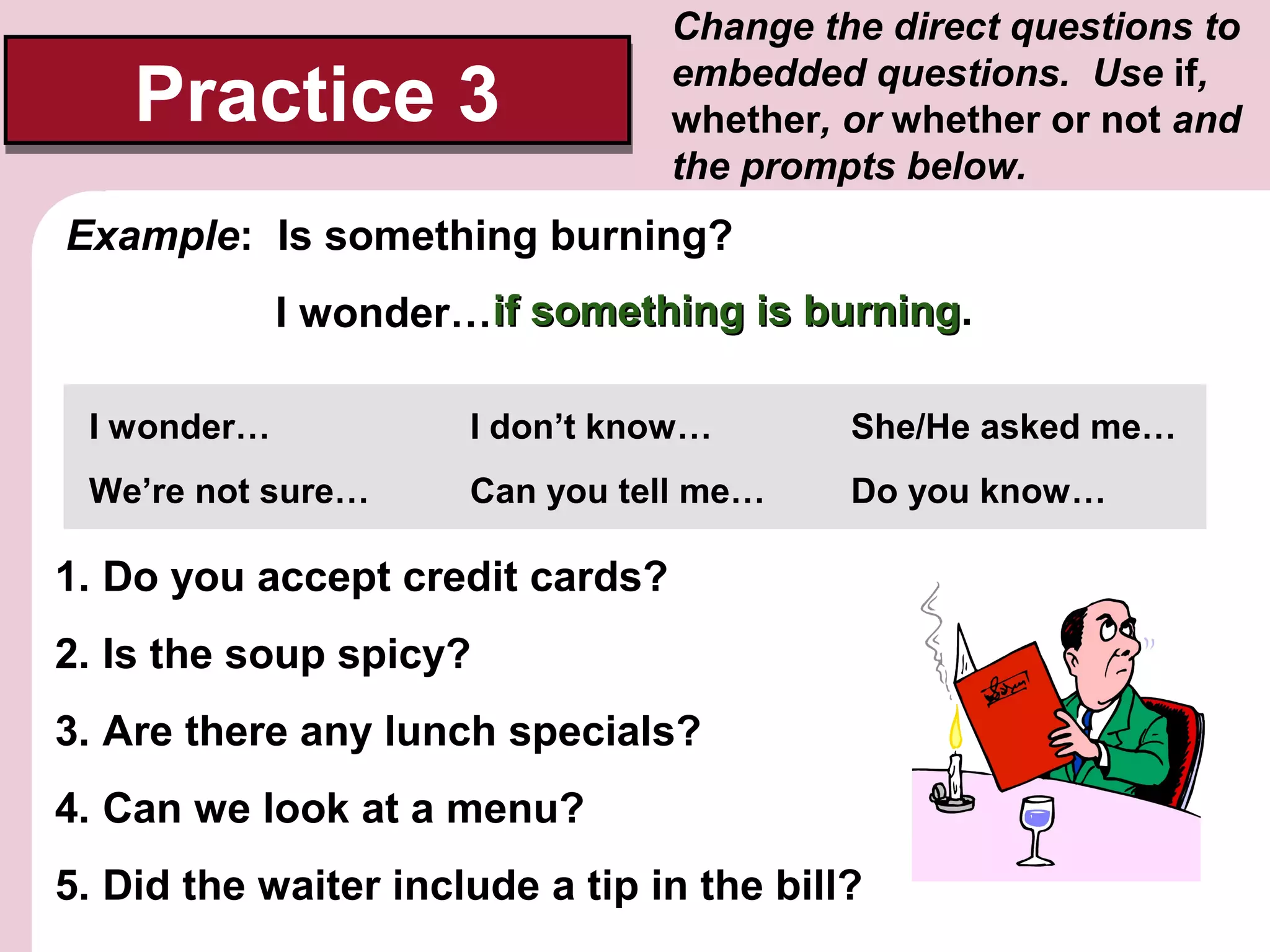 Presentation 8 noun clauses & embedded questions | PPT