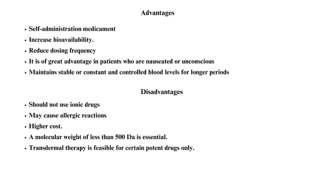 Presentation project of transdermal drug | PPT