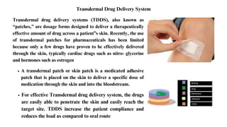 Presentation project of transdermal drug | PPT