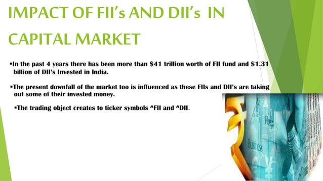 impact of FII N DII in indian capital market | PPTX | Stocks and Bonds | Personal Investing