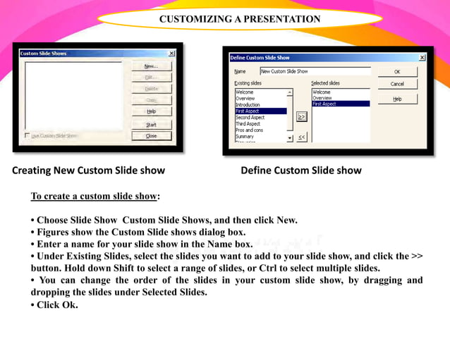 Customizing a Presentation - R.D.Sivakumar | PPT