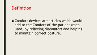 Comfort devices in hospitals | PPTX