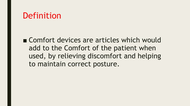 Comfort devices in hospitals | PPT
