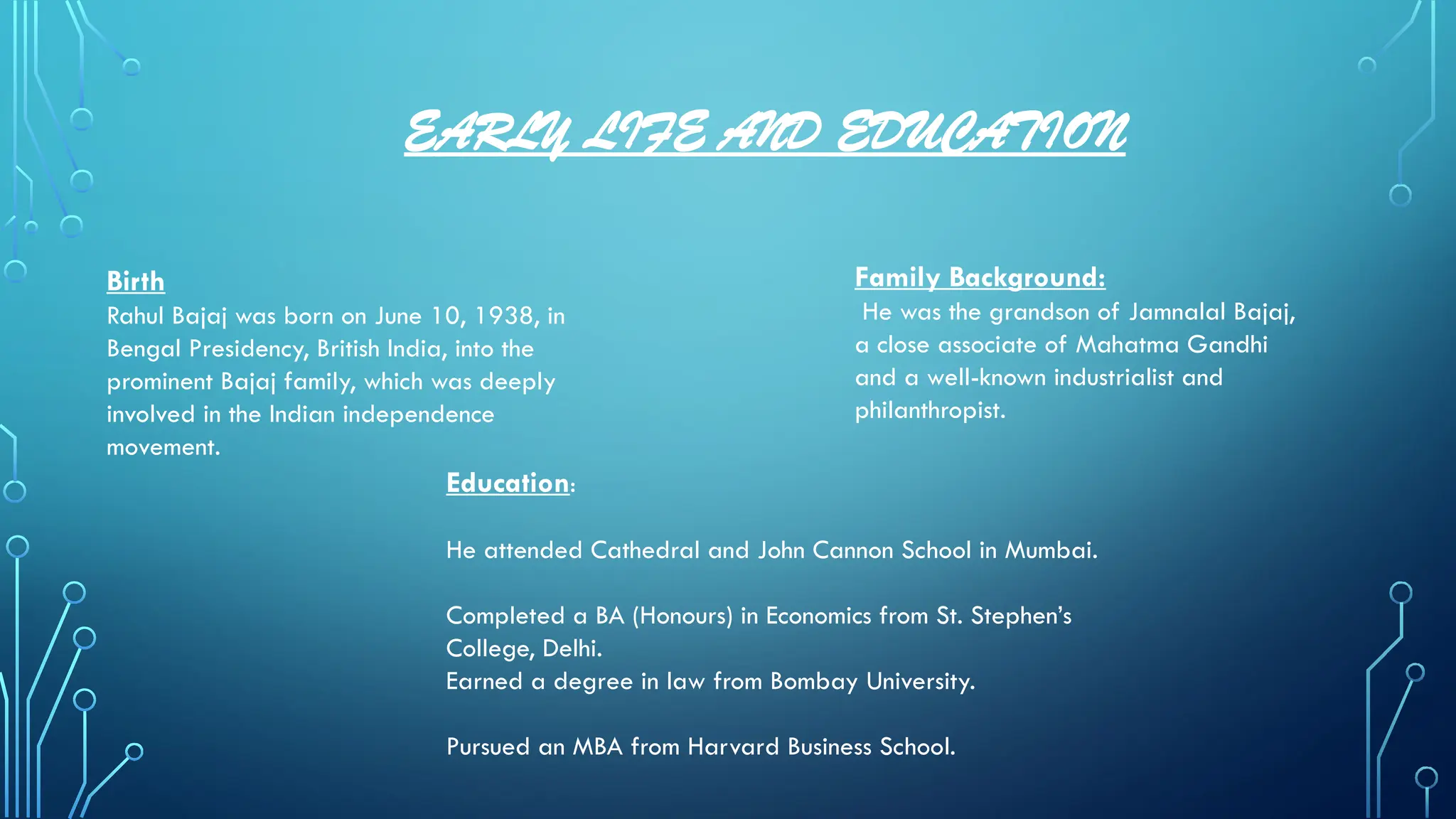 Presentation on Rahul bajaj.....kiran tiwari | PPTX