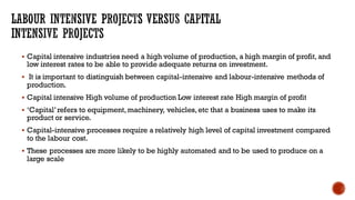 EQUITY , LABOUR INTENSIVE VERSUS CAPITAL INTENSIVE PROJECTS | PDF