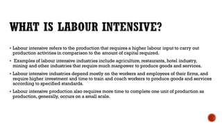 EQUITY , LABOUR INTENSIVE VERSUS CAPITAL INTENSIVE PROJECTS | PDF