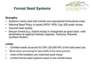 Formal and informal seed systems in Kenya - implications for biosafety ...