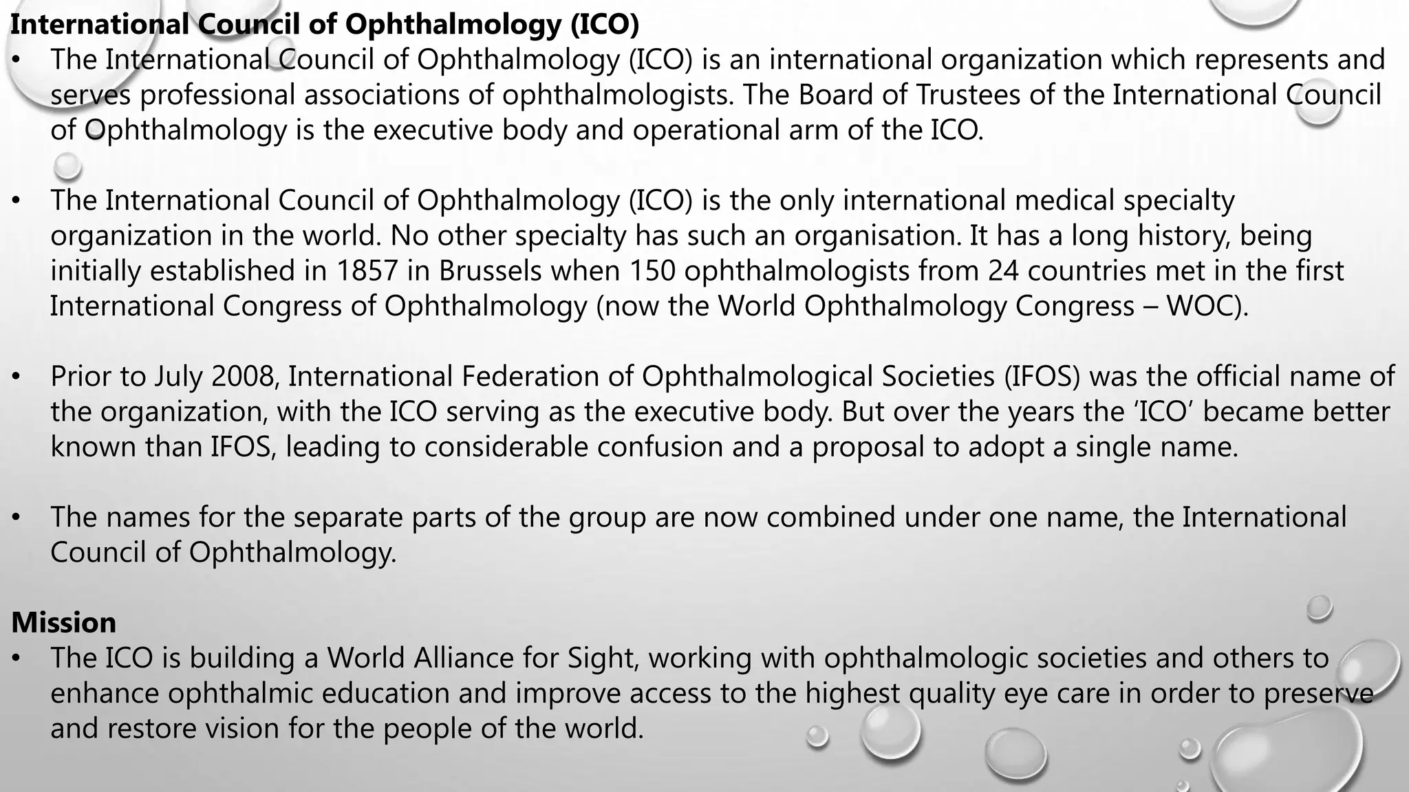 International Council of Ophthalmology | PPTX