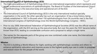 International Council of Ophthalmology | PPTX