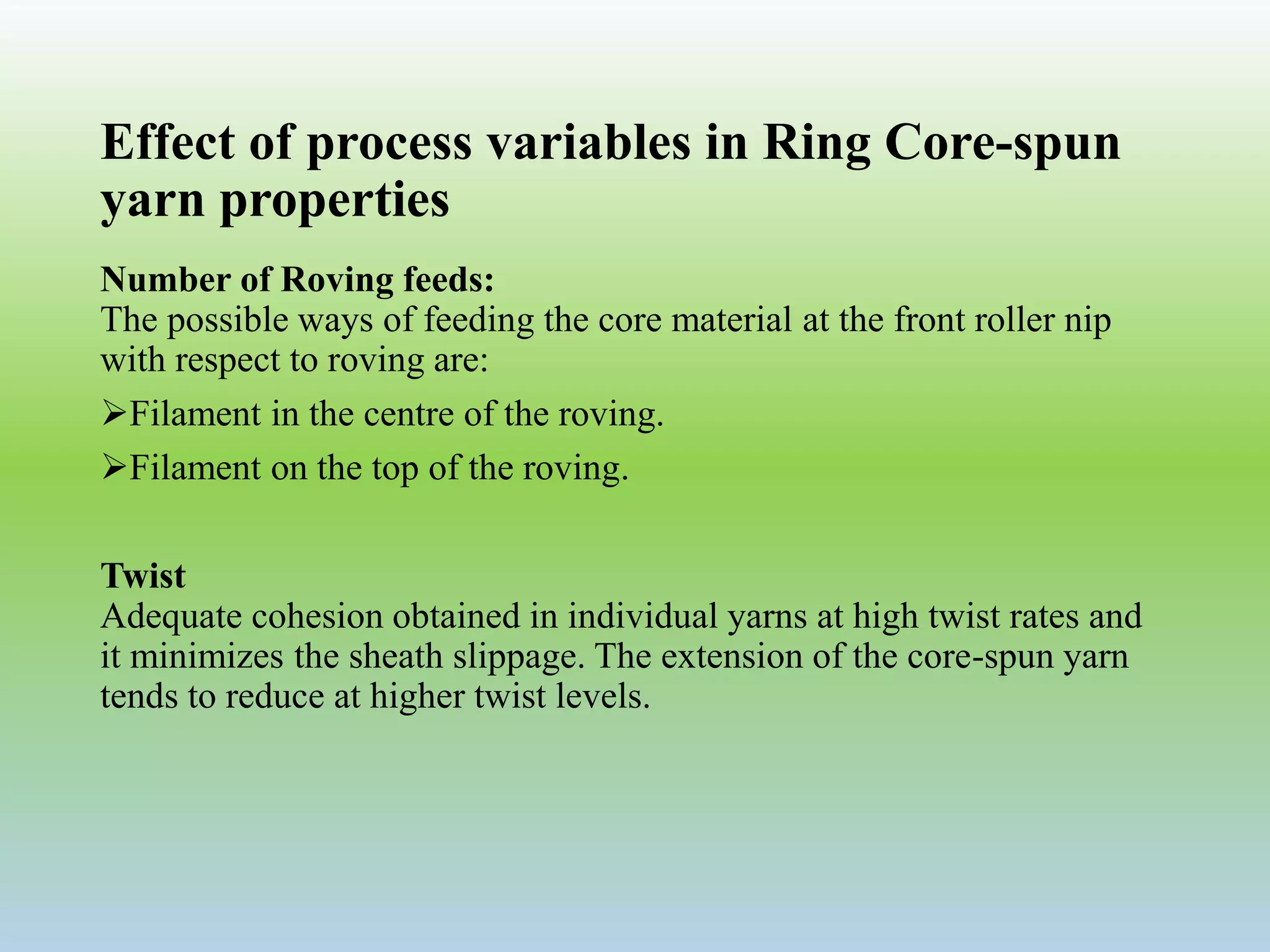 Presentation about Core Spun Yarn.pptx | Needlework | Arts and Crafts