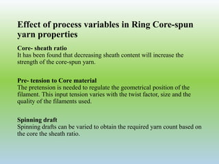 Presentation about Core Spun Yarn.pptx | Needlework | Arts and Crafts