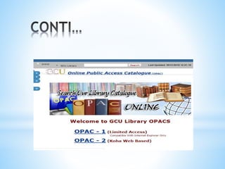 Presentation about gcu and gcu library | PPTX