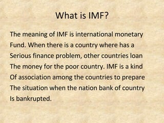 Presentation About Imf | PPT