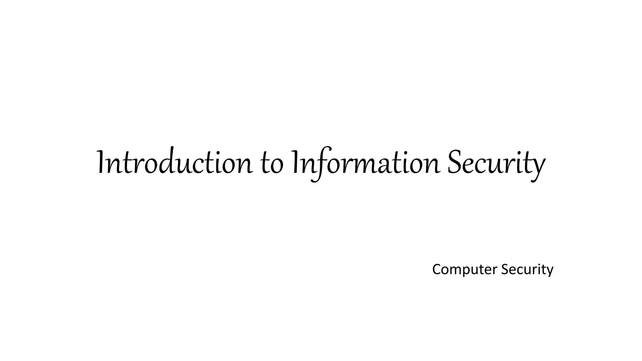 Introduction To Information Security Ppt