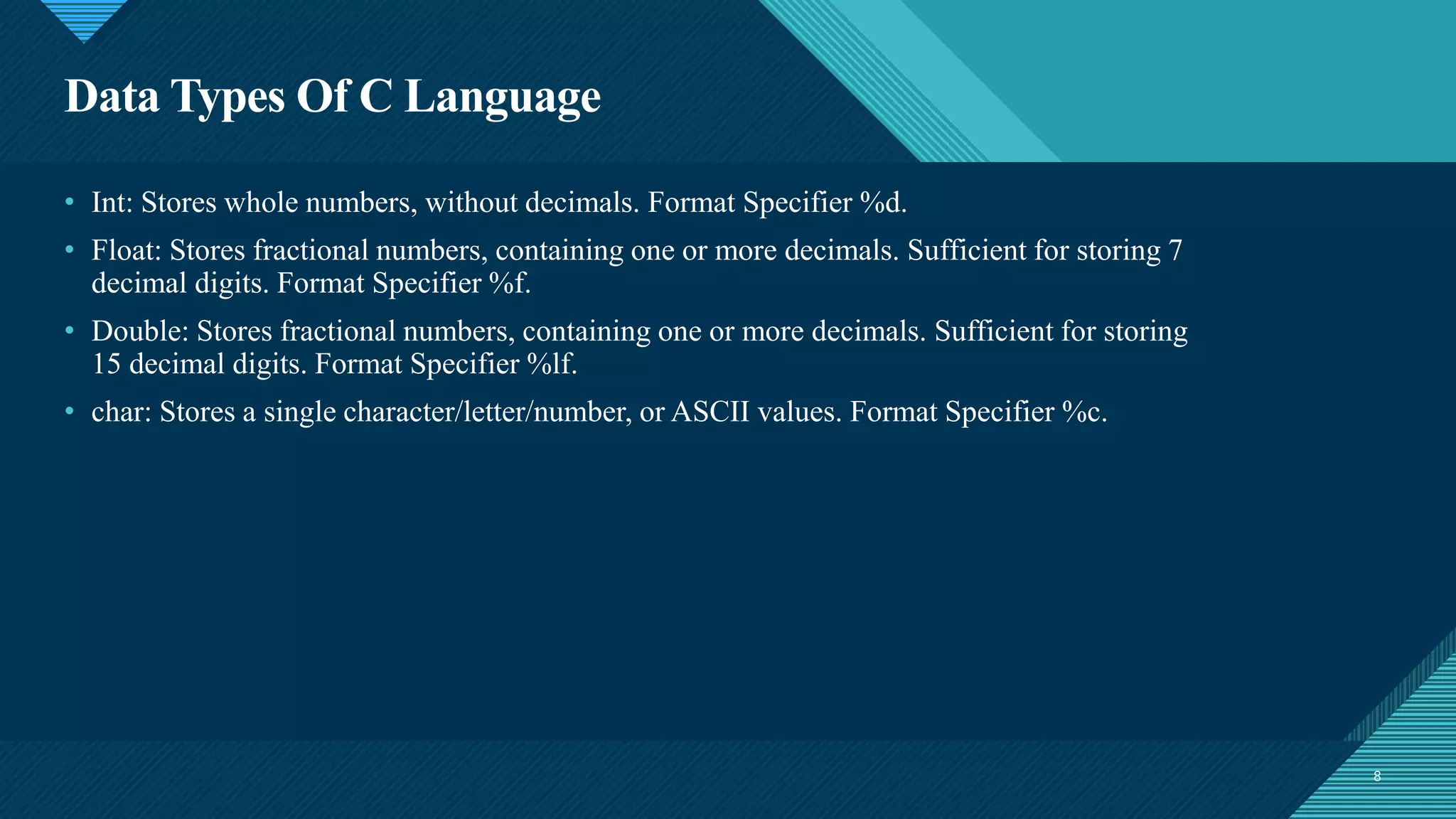 Presentation about Introduction of C language.pptx