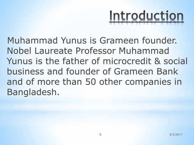Presentation about Muhammad Yunus | PPTX | Business Banking & Finance ...