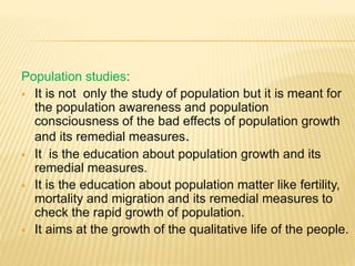 Presentation about population studies | PPTX