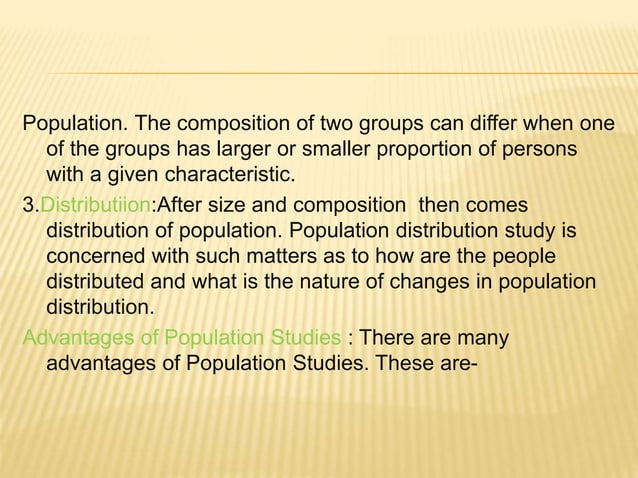 Presentation about population studies