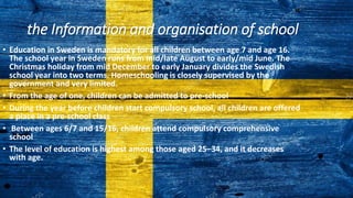 Swedish Education System: as researched by the Polish team | PPTX