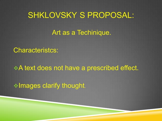 Presentation about viktor shklovsky | PPTX | Poetry | Books and Literature