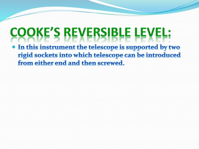 DIFFERENT TYPE OF LEVELING I NSTRUMENTS | PPT