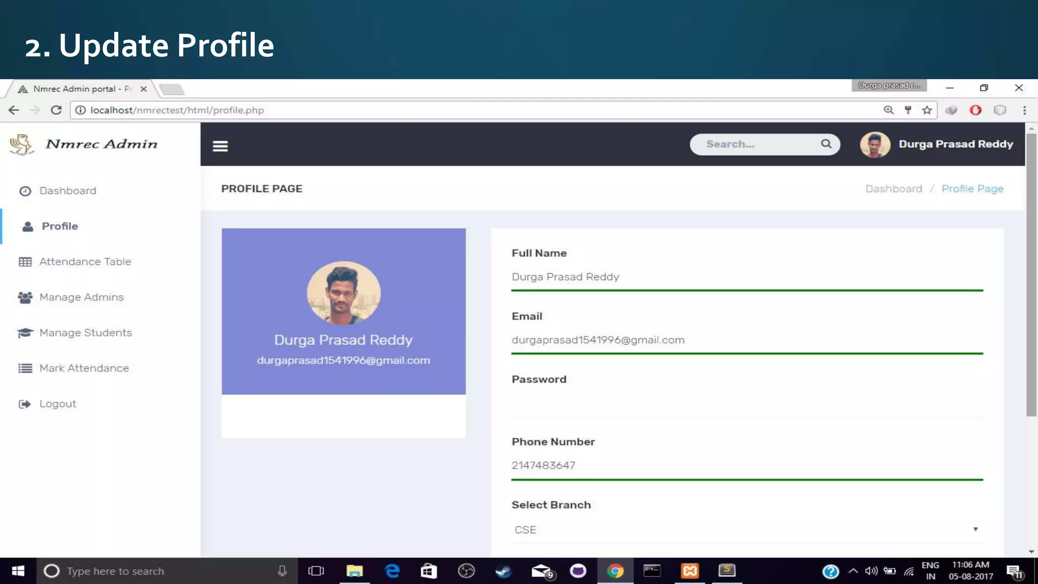 Attendance Management Web Application and a Hybrid Android Application ...