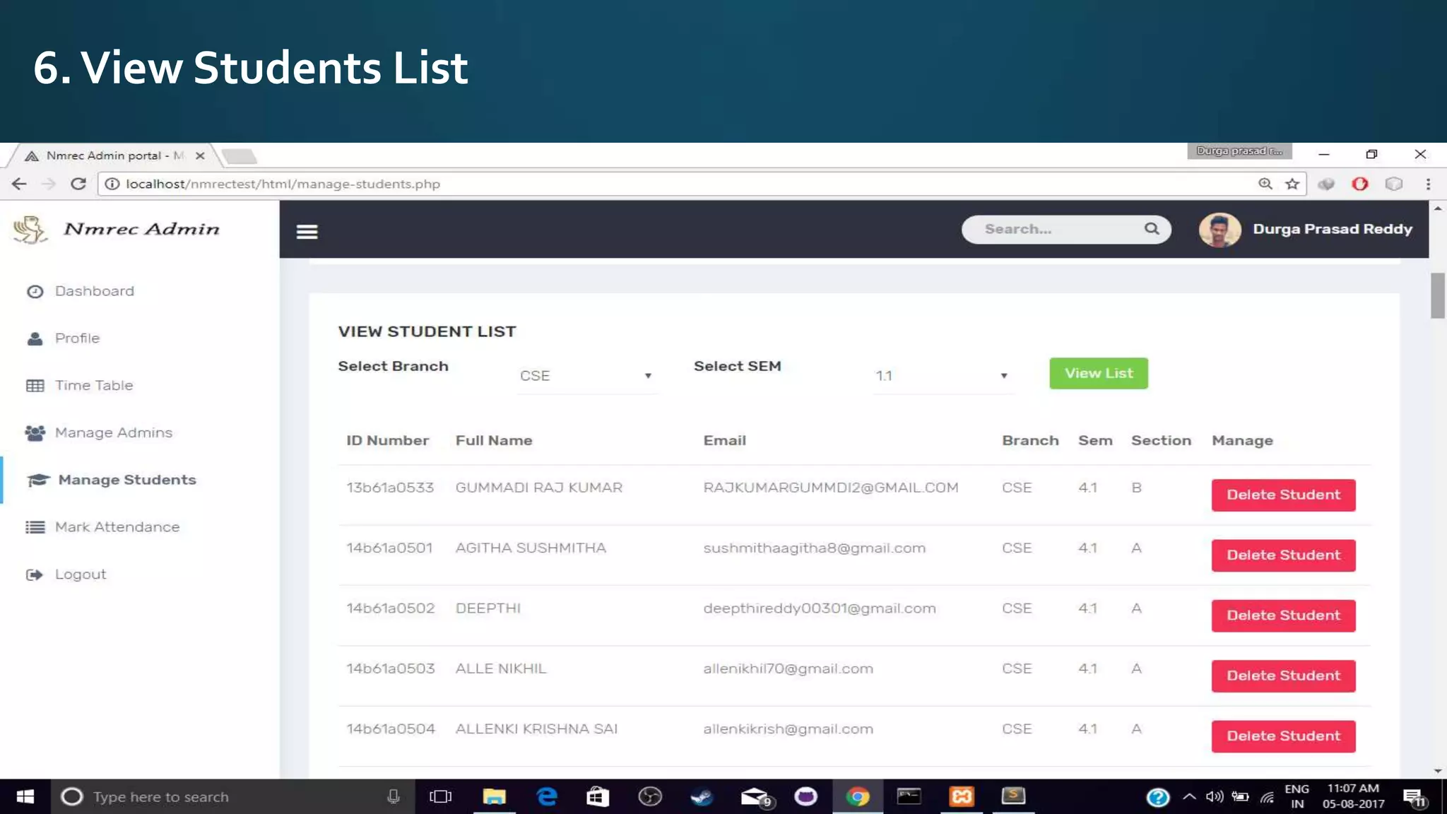 Attendance Management Web Application and a Hybrid Android Application ...