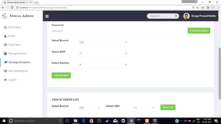 Attendance Management Web Application and a Hybrid Android Application to view the attendance | PPT
