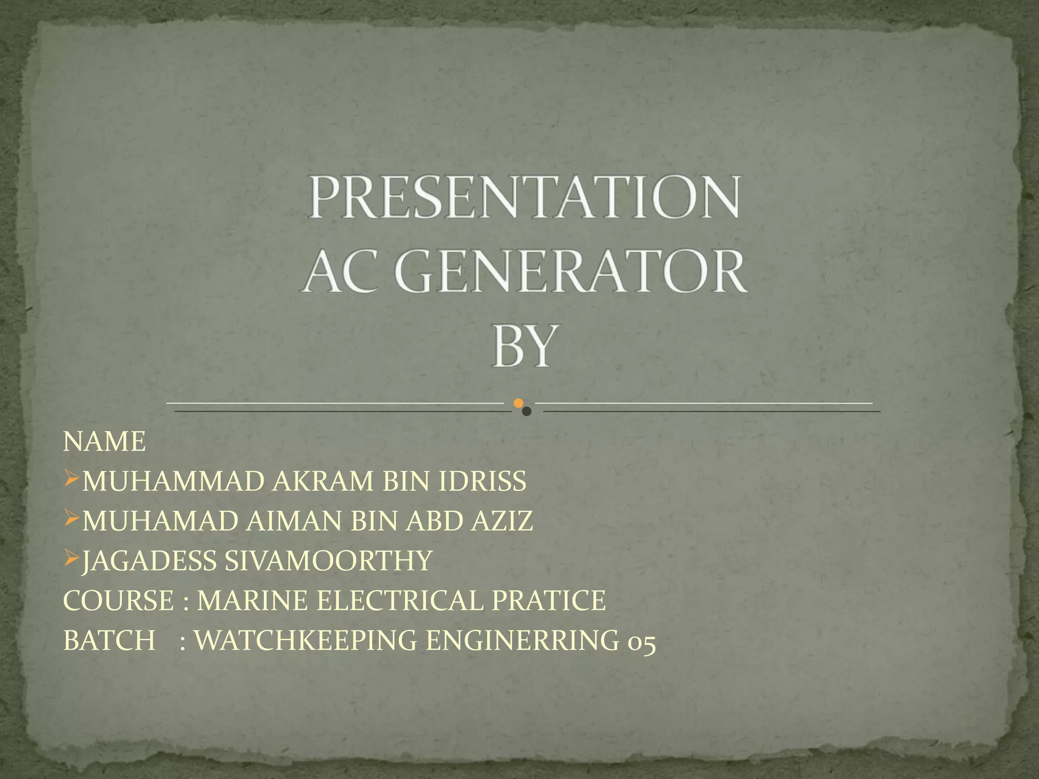 ac generator | PPT