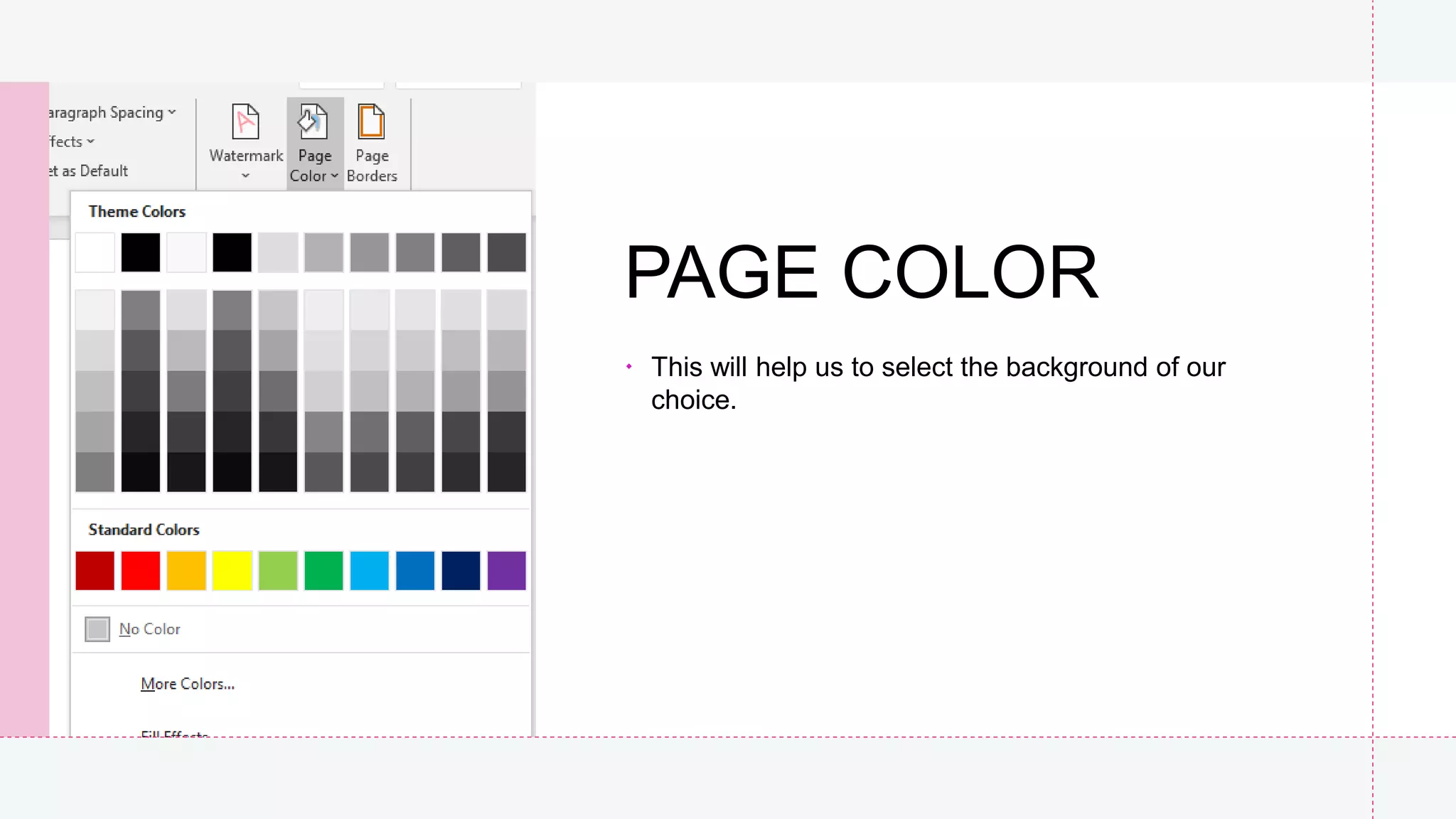 how to use design option in Microsoft word | PPT