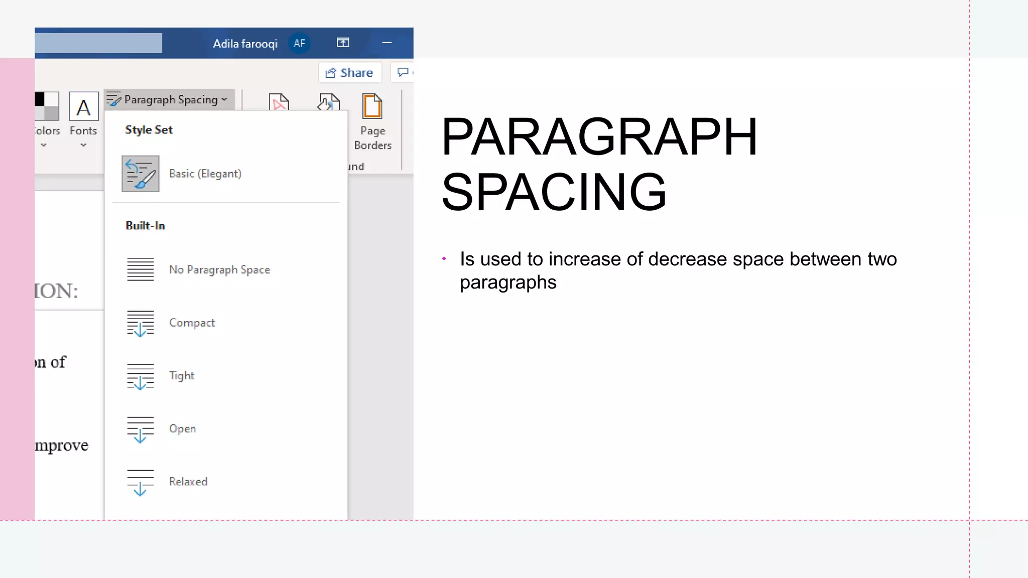 how to use design option in Microsoft word | PPTX | Desktop Publishing | Computer Software and ...