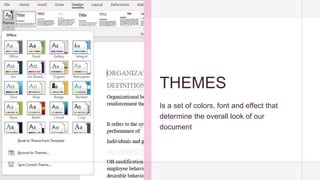 how to use design option in Microsoft word | PPTX