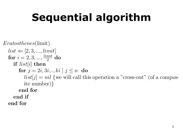 Parallel Prime Number Generation Using The Sieve Of Eratosthenes Ppt