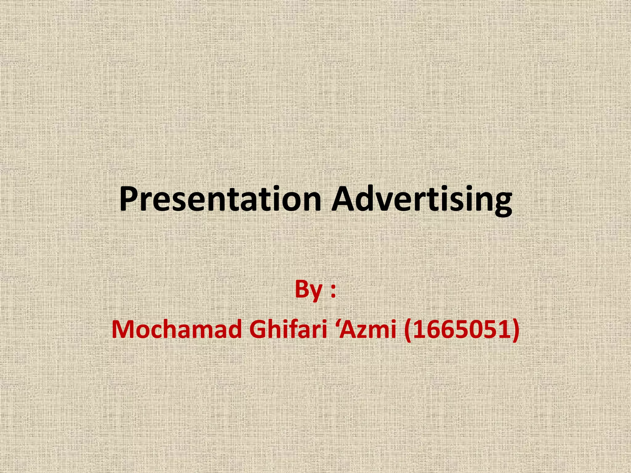 Presentation advertising | PPTX