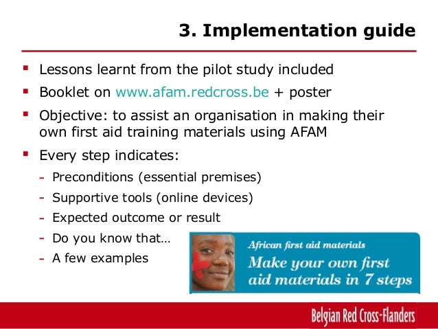 Implementation of evidence-based African First Aid Materials (AFAM) i…