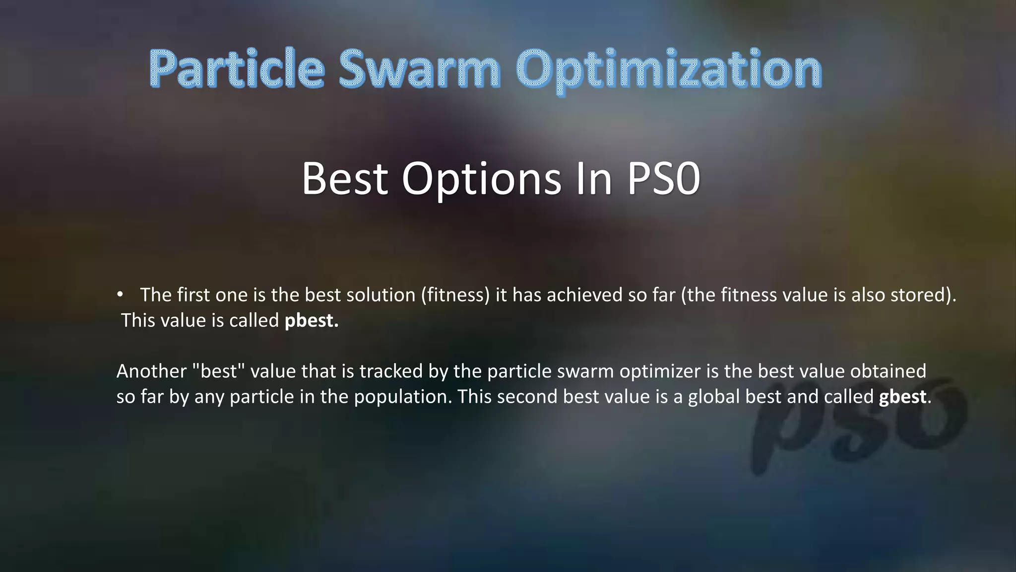 Particle Swarm Optimization | PPTX