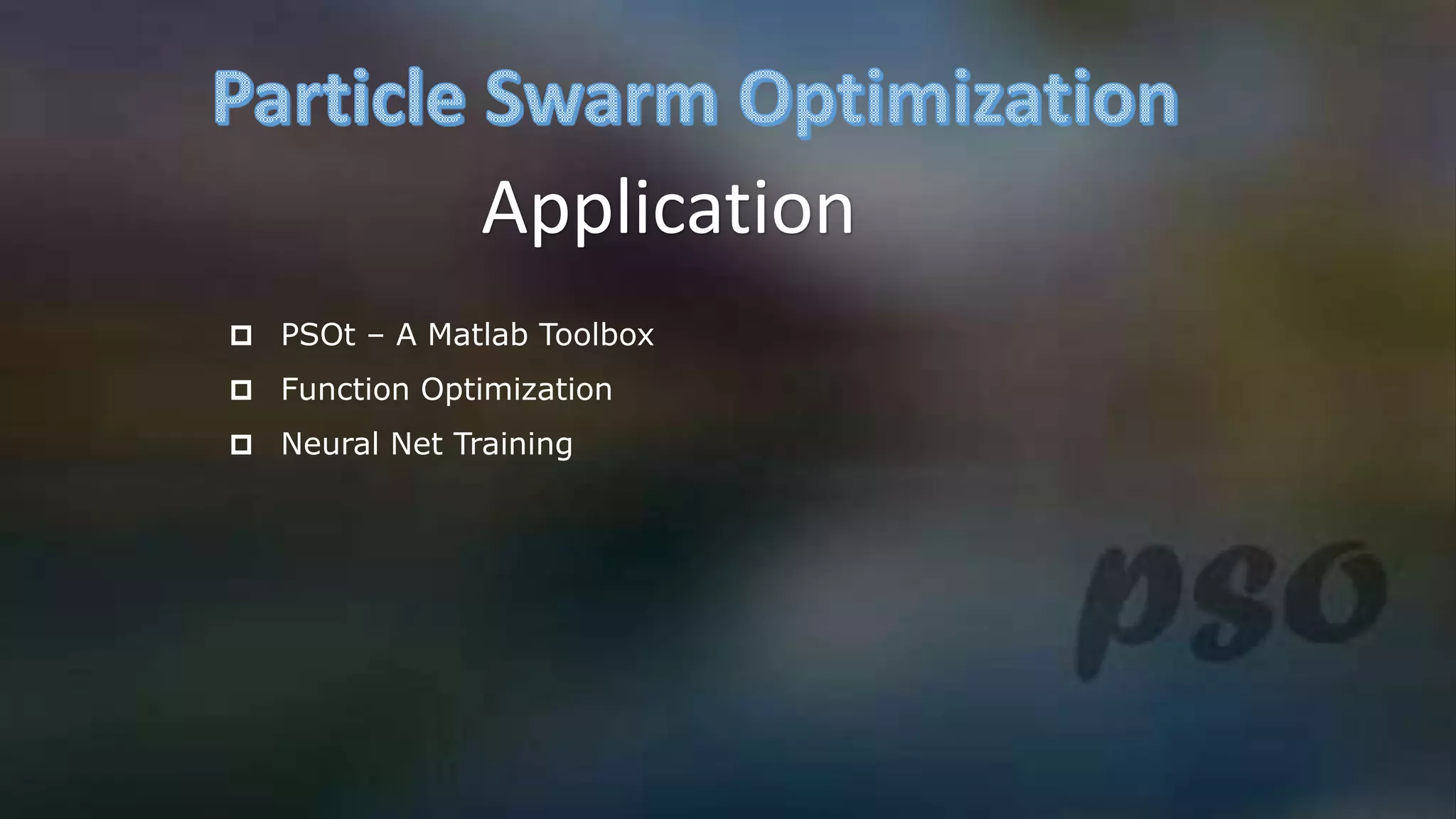 Particle Swarm Optimization | PPTX